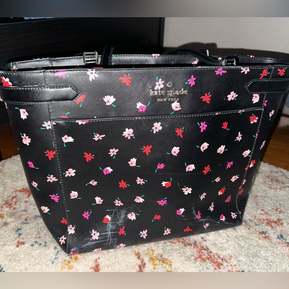 kate spade | Bags | Kate Spade Laptop Tote Black Floral | Poshmark